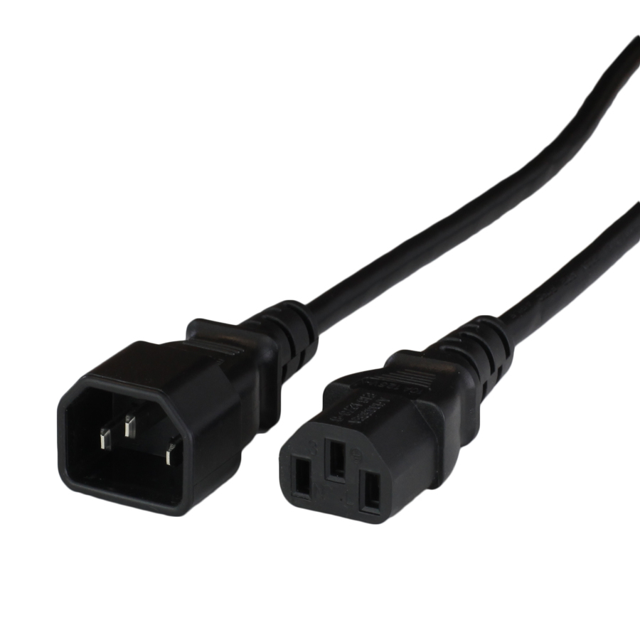 Buy 10FT IEC60320 C14 C13 10A 250V 18awg SVT Power Cord - BLACK