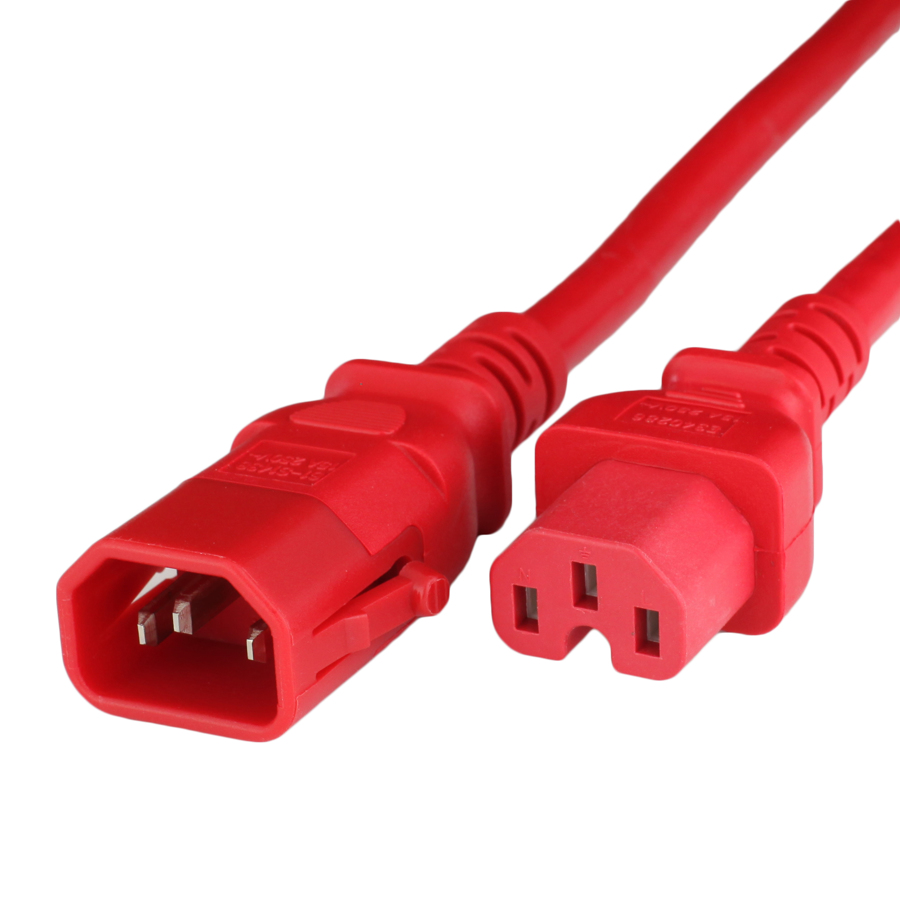 Buy 1FT P-LOCK C14 C15 15A 250V Power Cord - RED