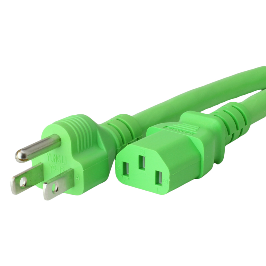 Buy 1FT Nema 5-15P to IEC 60320 C13 15A 125V - Green