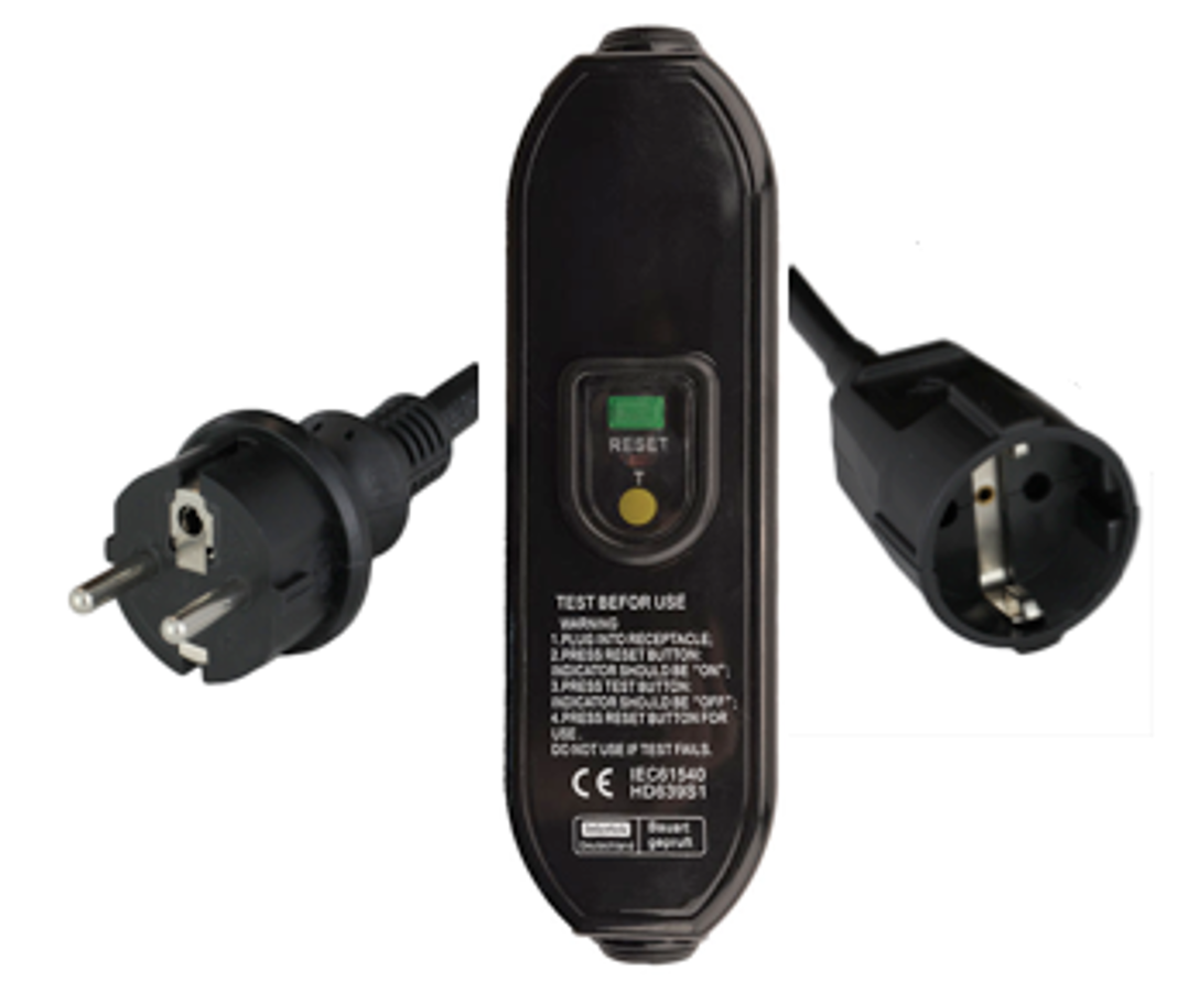 Buy 2.5m European Schuko CEE7/7 Plug to In-Line RCD to Schuko CEE7/7 ...