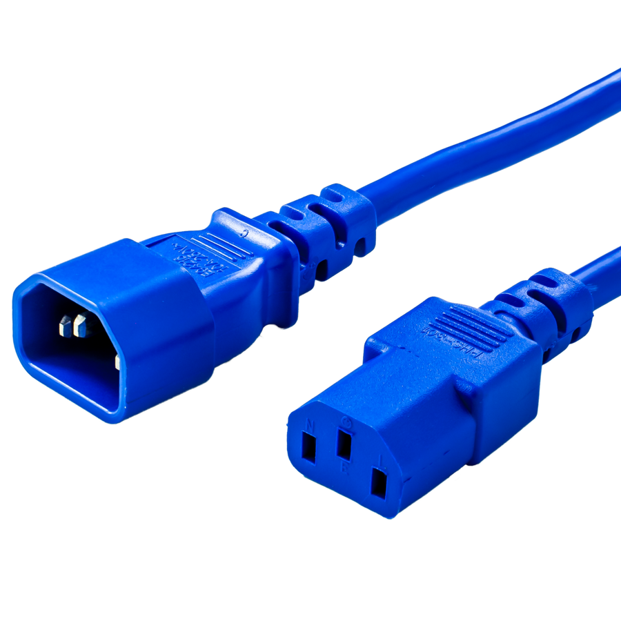 Buy 1FT C13 C14 10A 250V BLUE 18/3 SJT Power Cord