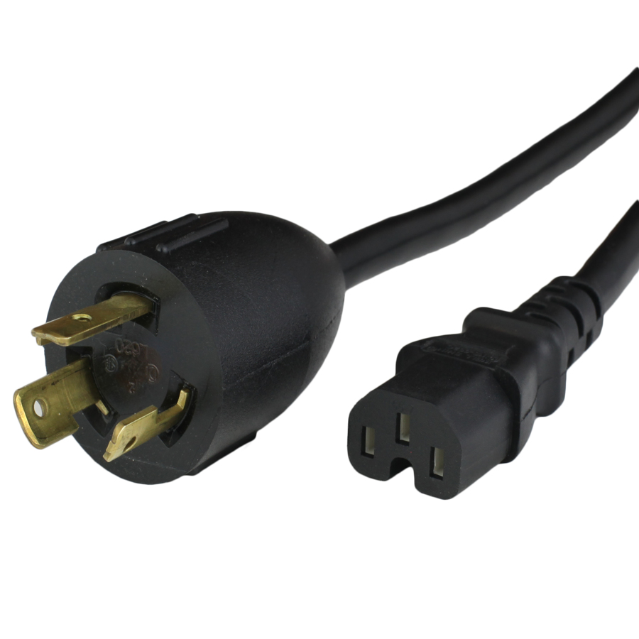Buy NEMA L6-20P to C15 Power Cords - BLACK