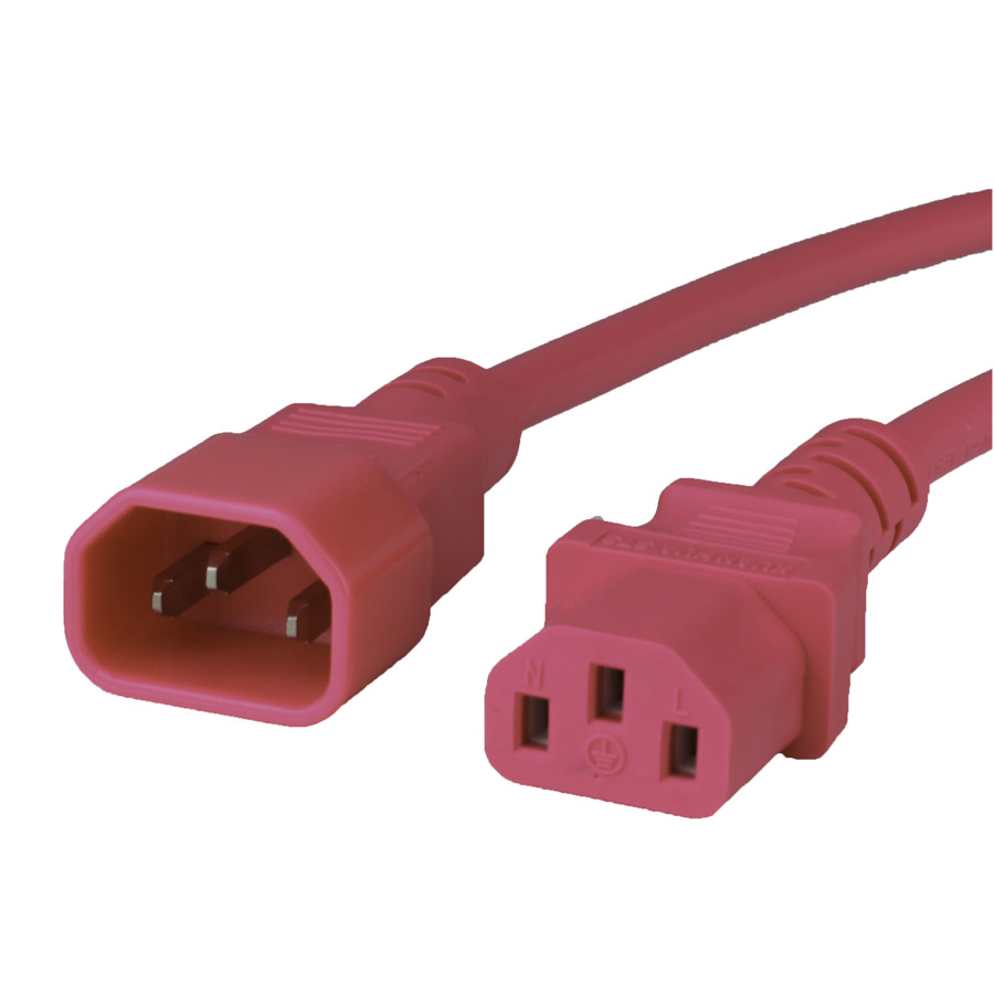 Buy 2FT C13 C14 10A 250V PINK Power Cord